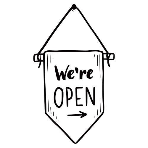 Hand drawn closed sign doodle Royalty Free Vector Image