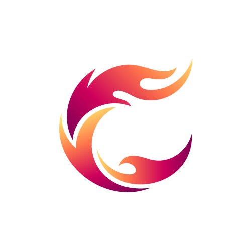 Eagle head burning fire flame logo mascot Vector Image