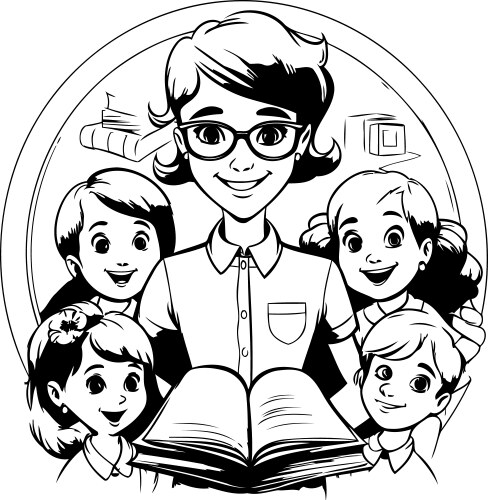 Teacher clipart black and white Vector Images & Graphics for Commercial ...