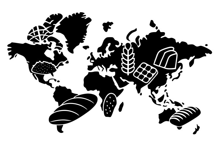Minimalist bread basket silhouette Royalty Free Vector Image