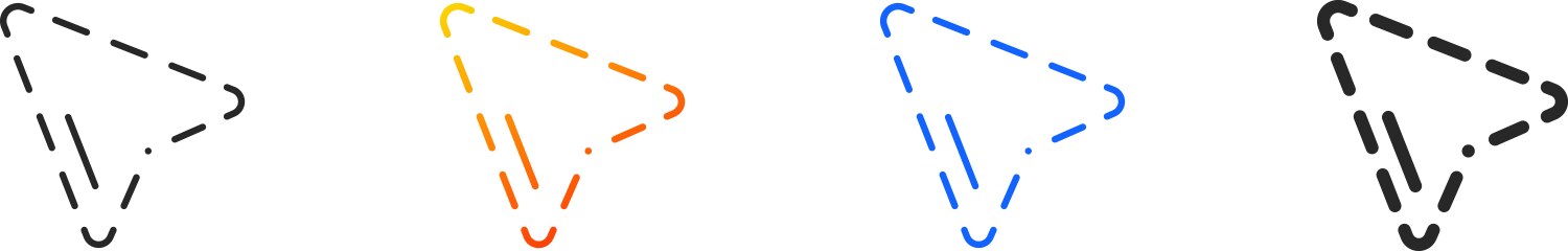 Cursor iconthin linear gradient blue stroke Vector Image