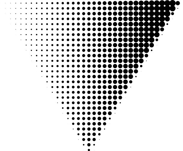 Halftone dotted triangle Royalty Free Vector Image