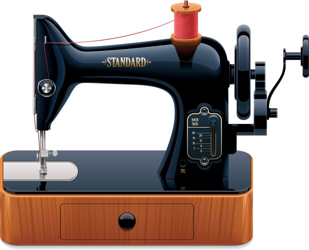 Vintage sewing machine Royalty Free Vector Image