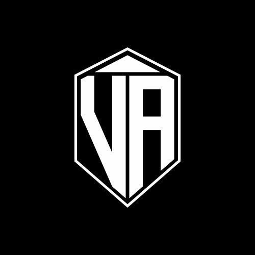 Va logo monogram emblem style with crown shape Vector Image