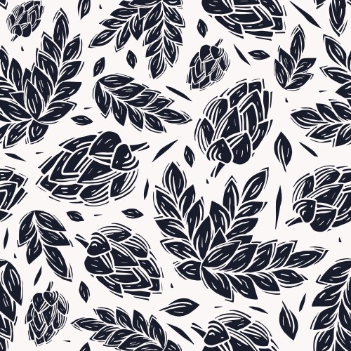 Craft beer brewery seamless pattern Royalty Free Vector