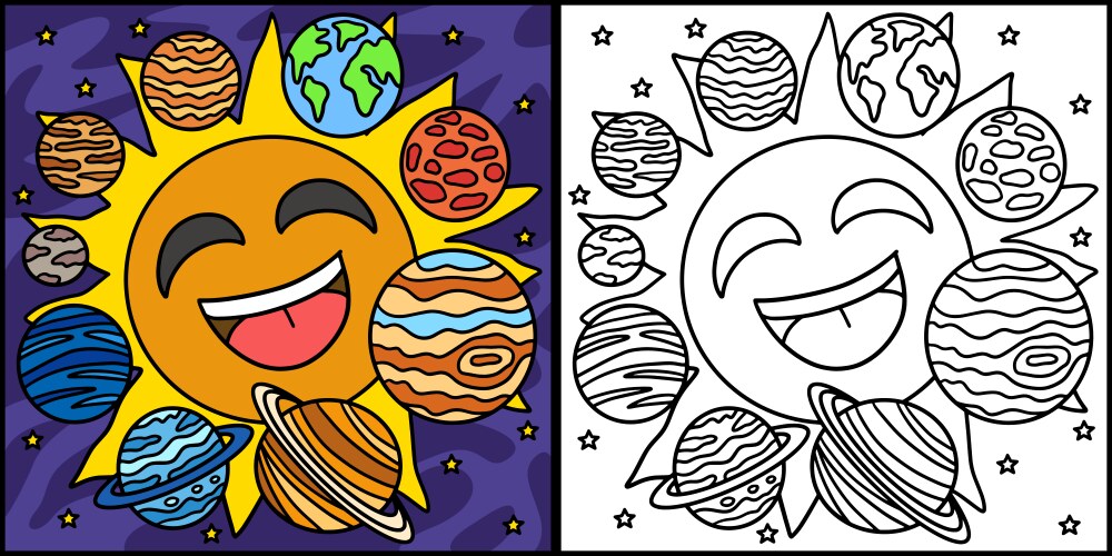 Solar System Coloring Page Vector Images (over 550)