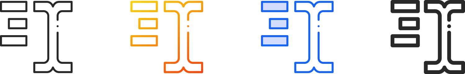 Cursor iconthin linear gradient blue stroke Vector Image