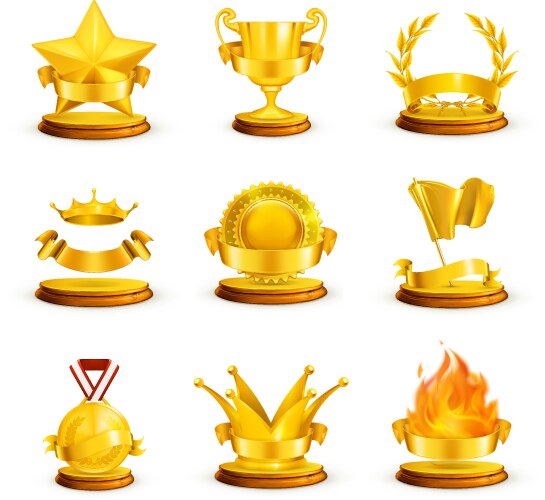 Gold dinner place setting Royalty Free Vector Image