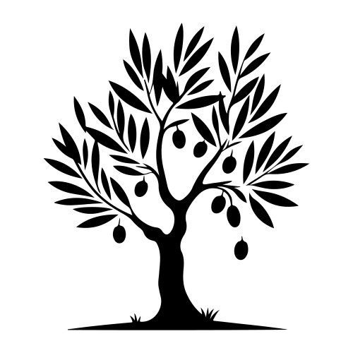 Olive tree silhouette flat style minimalist Vector Image