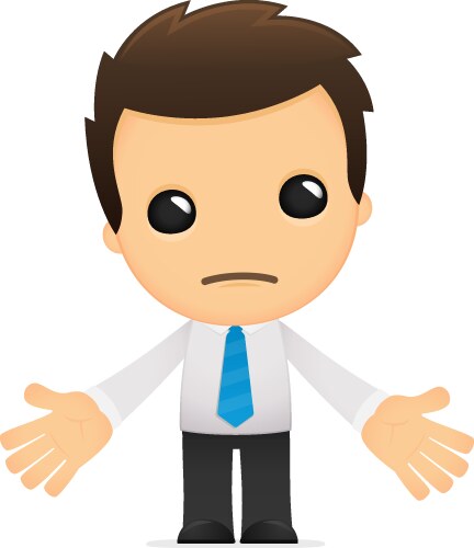 Cartoon shrug bomb character express uncertainty Vector Image