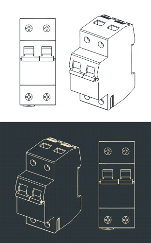 Circuit breaker blueprint Royalty Free Vector Image