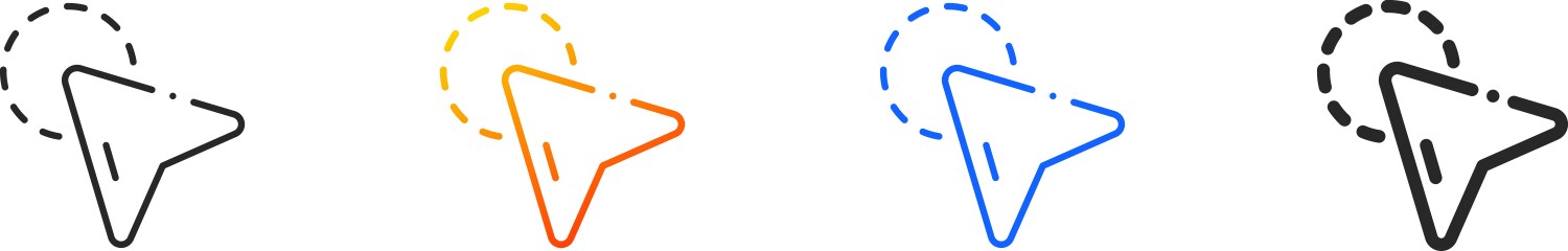 Cursor iconthin linear gradient blue stroke Vector Image