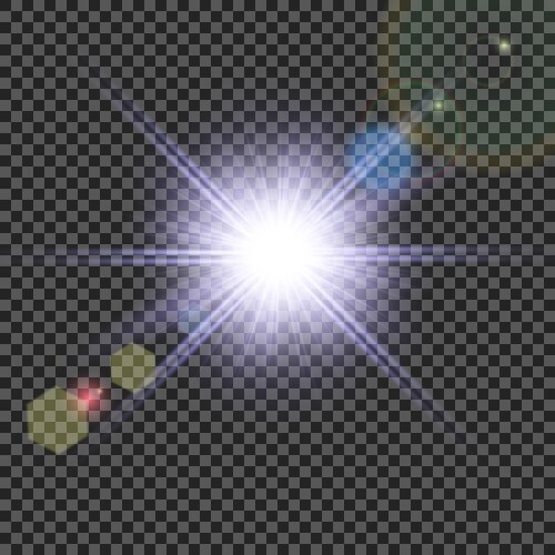 Star flare on transparent background Royalty Free Vector