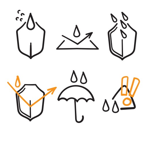 Hand drawn doodle set of defense related Vector Image