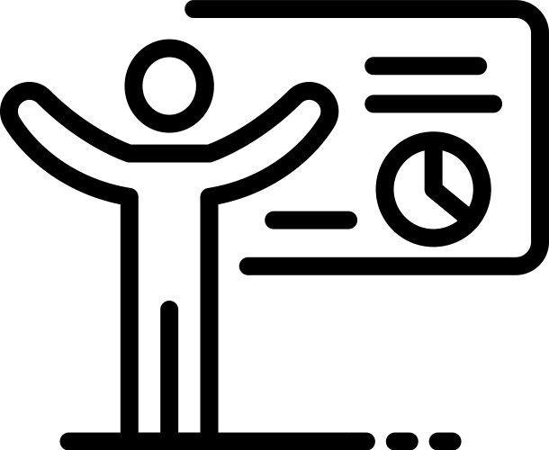 Staff training icon presentation and lectures Vector Image