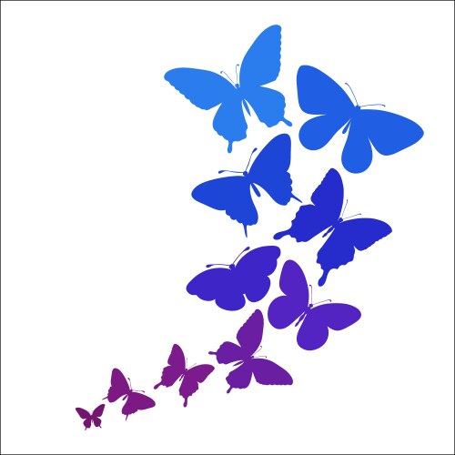 Background with a border of butterflies flying Vector Image