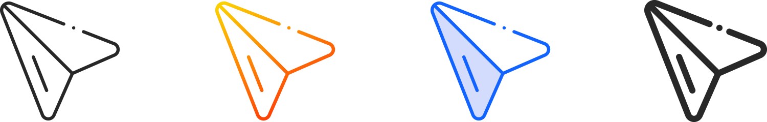 Cursor iconthin linear gradient blue stroke Vector Image