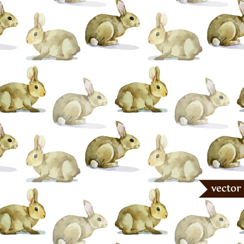 Rabbit hare pattern watercolor Royalty Free Vector Image