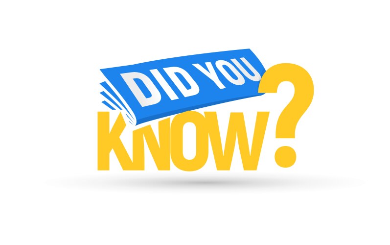 Did you know message label with question mark Vector Image