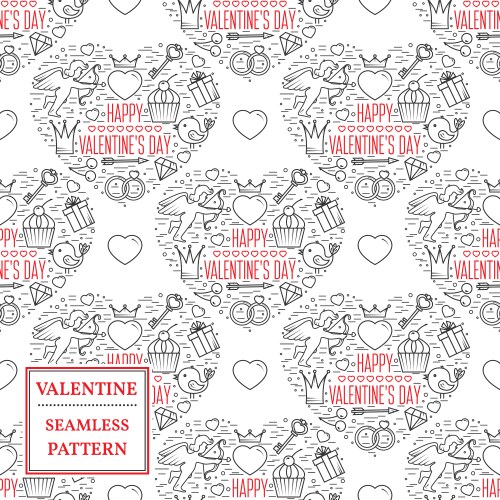 Valentines day lovely seamless texture with cute Vector Image