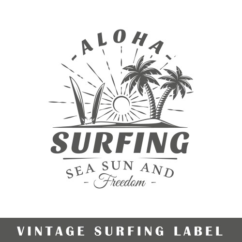 Surfing label Royalty Free Vector Image - VectorStock