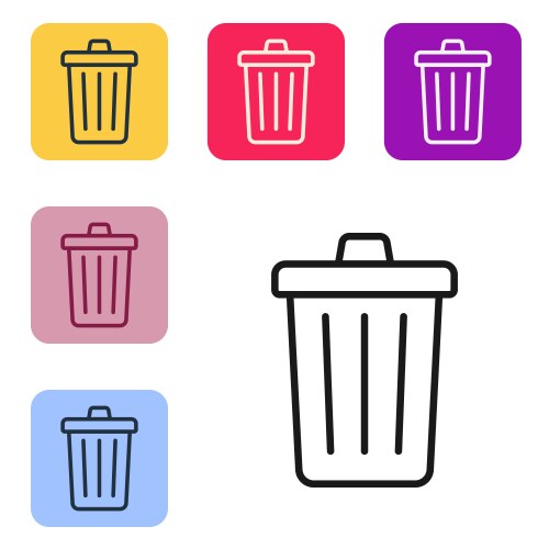 Line Recycle Can Trash To Care Environment Vector Image