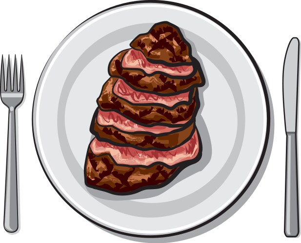 Grilled beef steak Royalty Free Vector Image - VectorStock