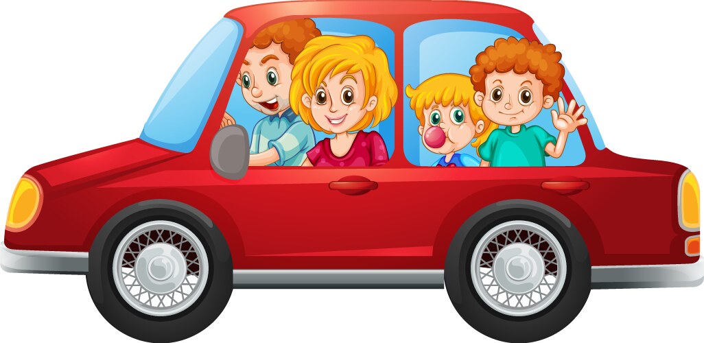 Happy family in car Royalty Free Vector Image - VectorStock