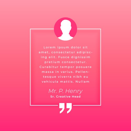 Modern testimonial motivational background Vector Image