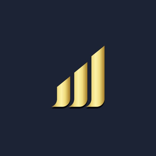 Gold arrow chart business finance logo Royalty Free Vector
