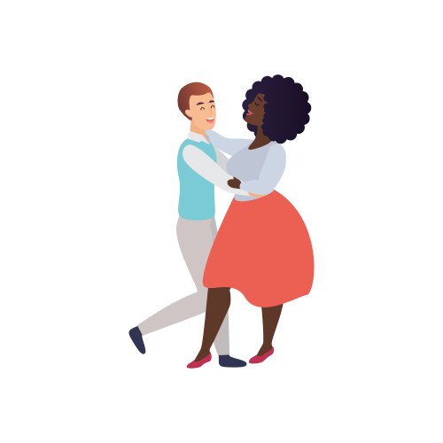 Foxtrot dancing couple in cartoon style Royalty Free Vector