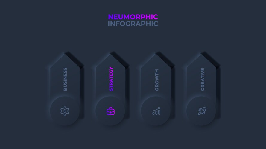 Four vertical arrows for infographic presentation Vector Image