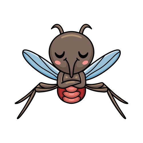 Cute little mosquito cartoon design Royalty Free Vector
