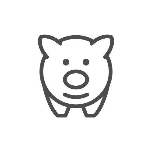 Pig line icon farming and agriculture pork meat Vector Image