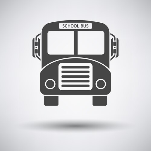 Yellow school bus colored icon - schoolbus Vector Image
