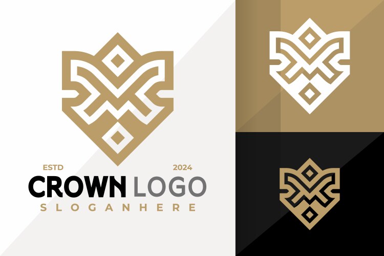 M letter crown heart logo icon design creative Vector Image