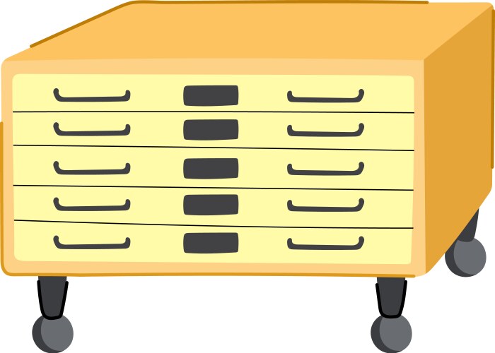 Office file cabinet cartoon Royalty Free Vector Image
