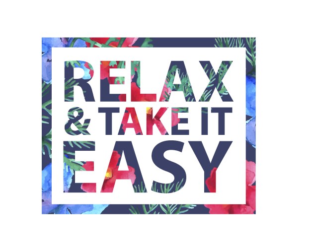 Take it easy - a bright playful lettering Vector Image