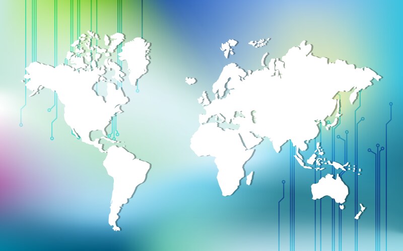 Abstract world map web design template Royalty Free Vector