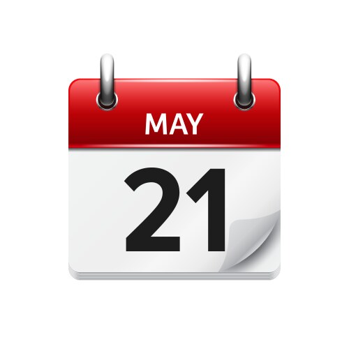 Bright realistic icon of calendar with 7 date Vector Image