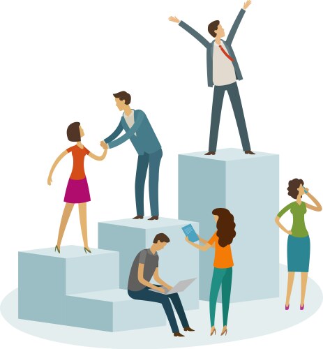Teamwork concept business people with puzzle Vector Image