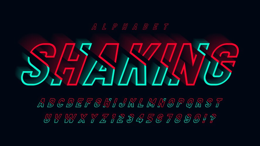 Futuristic design alphabet abc original Royalty Free Vector