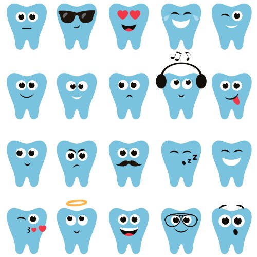 Set of teeth Royalty Free Vector Image - VectorStock