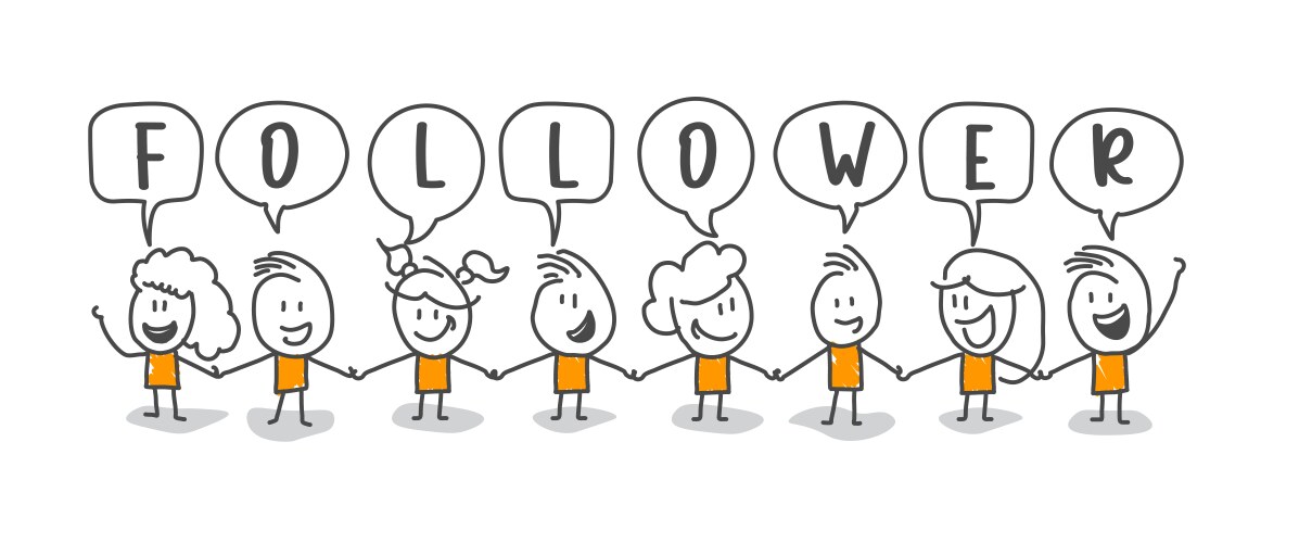 Stick figures social media hand drawn doodle line Vector Image