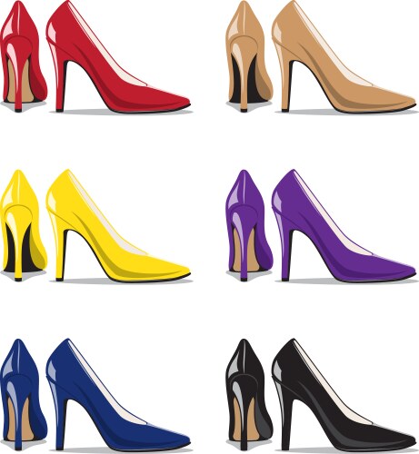 Womens legs in stockings and shoes Royalty Free Vector Image