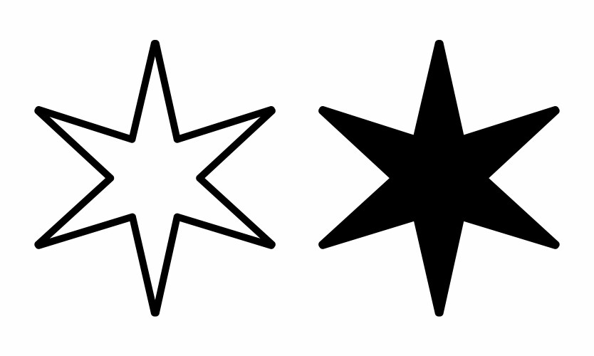 6 point classic star Royalty Free Vector Image