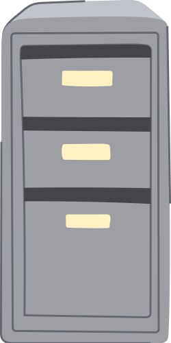 Storage file cabinet cartoon Royalty Free Vector Image