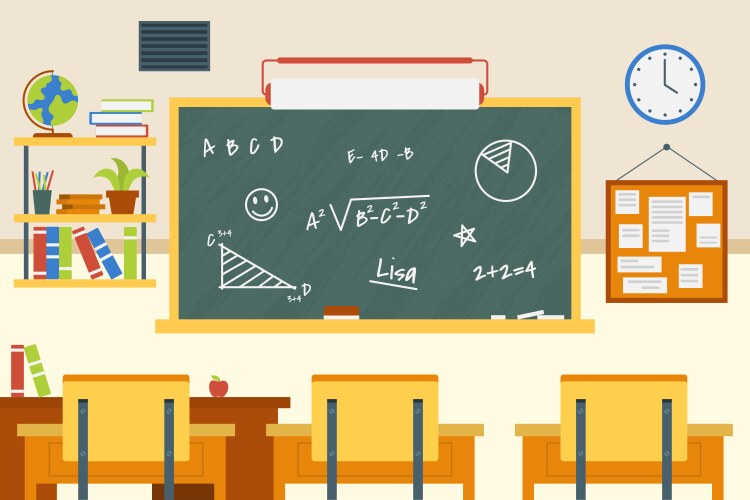 Empty school class background for video Royalty Free Vector