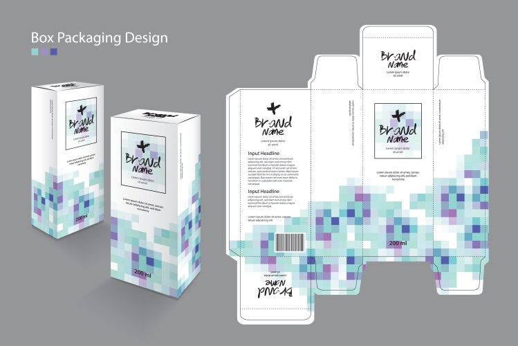 Box packaging design Royalty Free Vector Image
