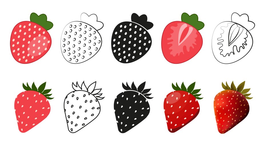 Strawberries Clip Art Black And White